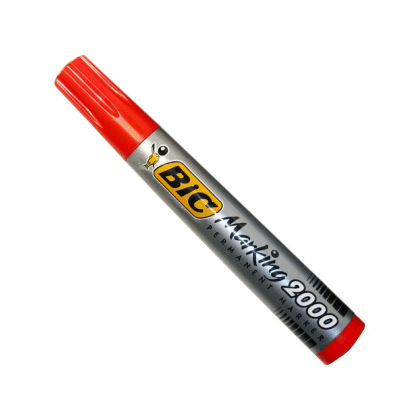 Marcador Permanente Desechable Punta Redonda Rojo Bic – OfficePro
